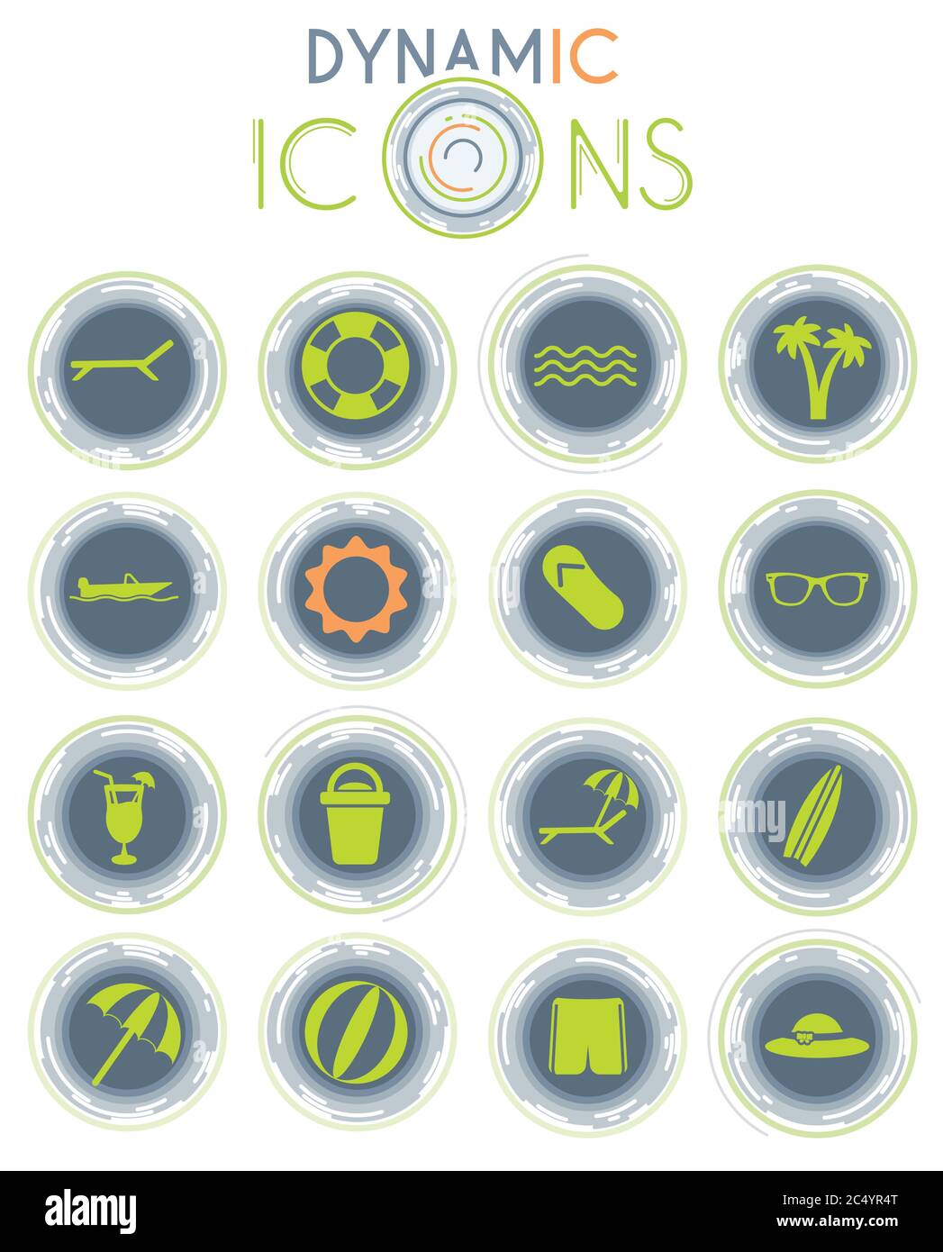 Beach dynamic icons Stock Vector Image & Art - Alamy