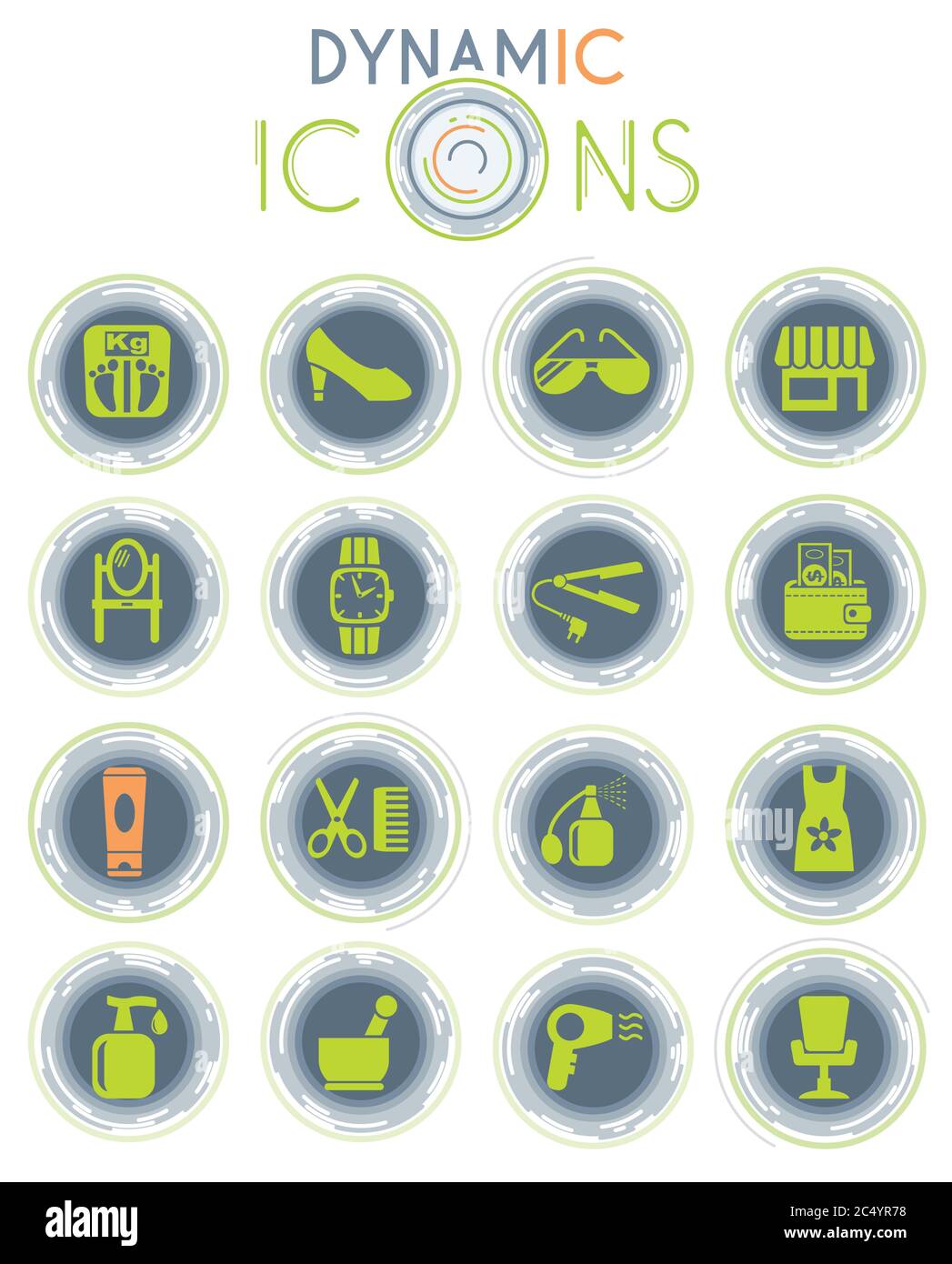 beauty salon dynamic icons Stock Vector Image & Art - Alamy