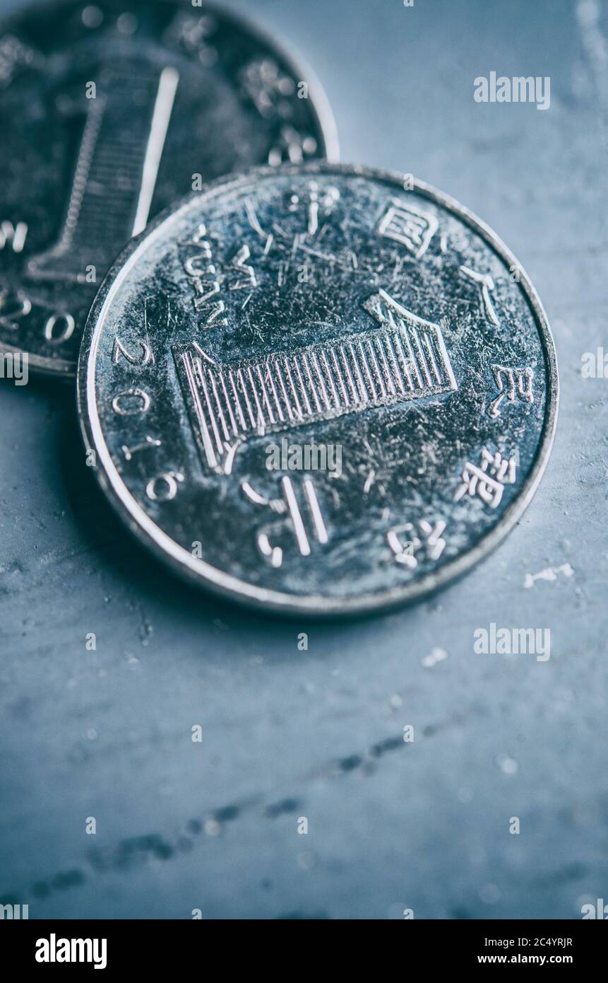 Chinese one yuan coins Stock Photo - Alamy