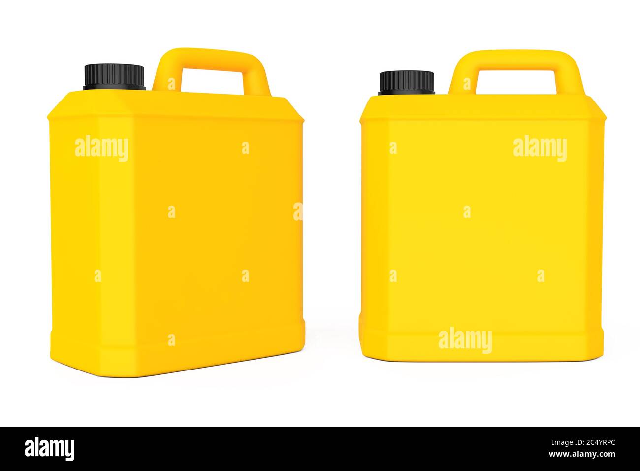 Yellow Plastic Blank Container on a white background. 3d Rendering ...