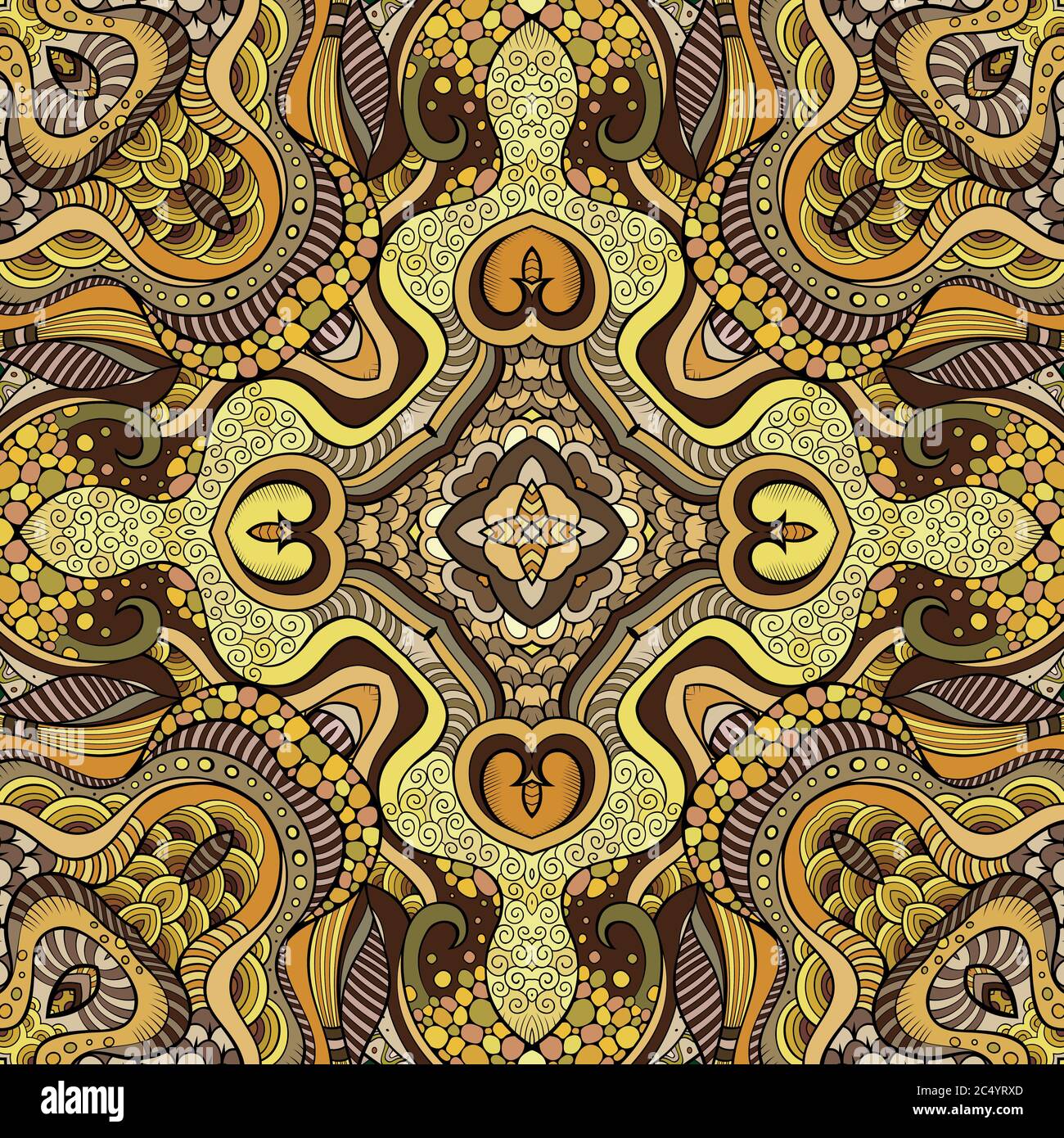 Abstract vector decorative nature ethnic hand drawn pattern Stock ...