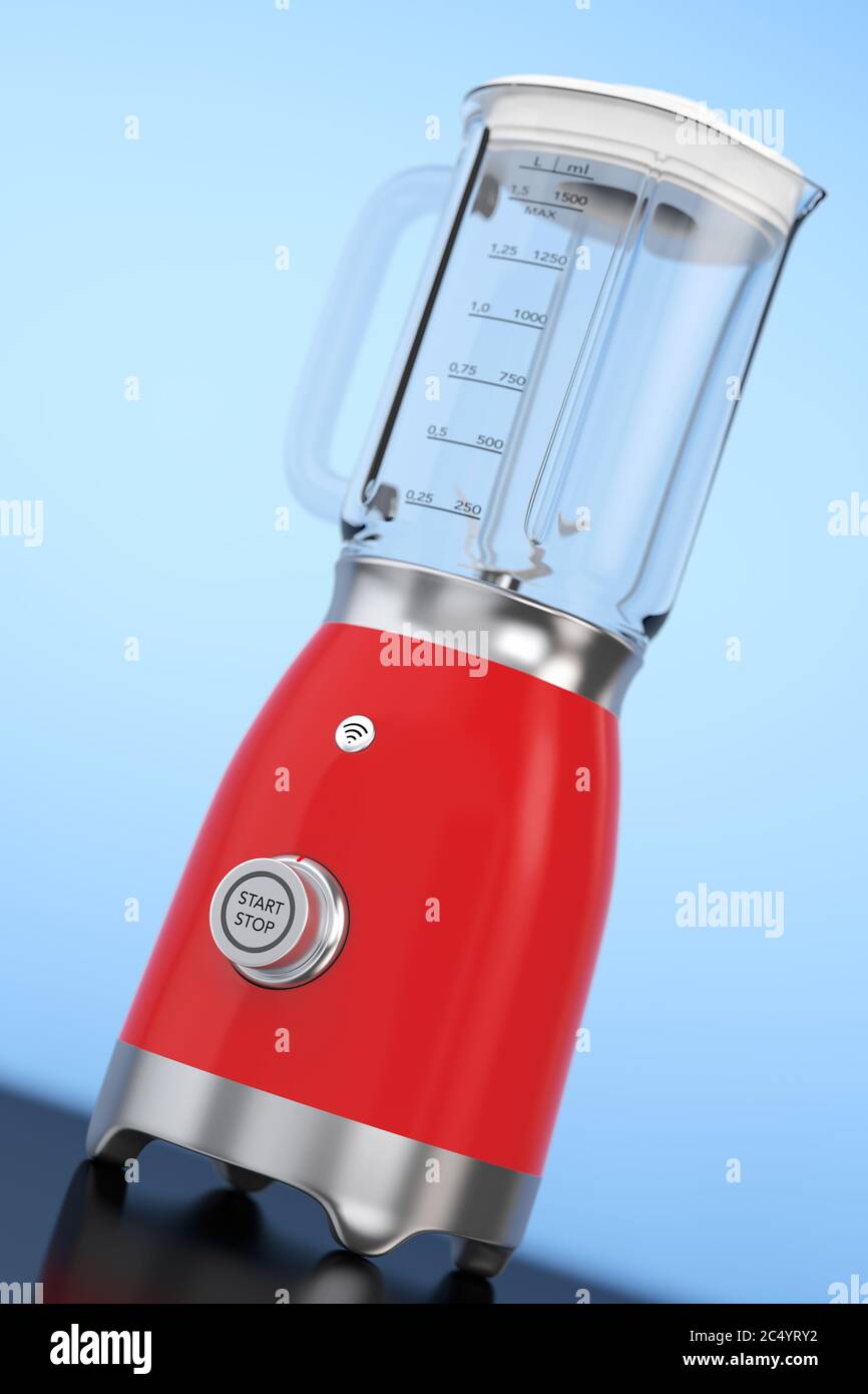 Kitchen Appliance Concept. Modern Electric Blender on a blue background ...