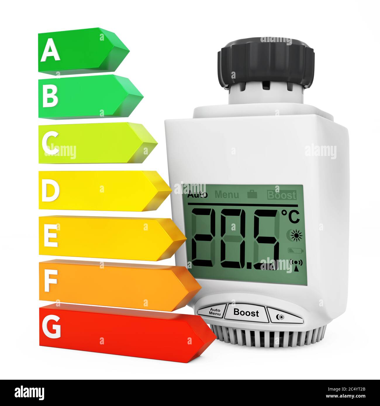 Digital Wireless Radiator Thermostatic Valve near Energy Efficiency ...