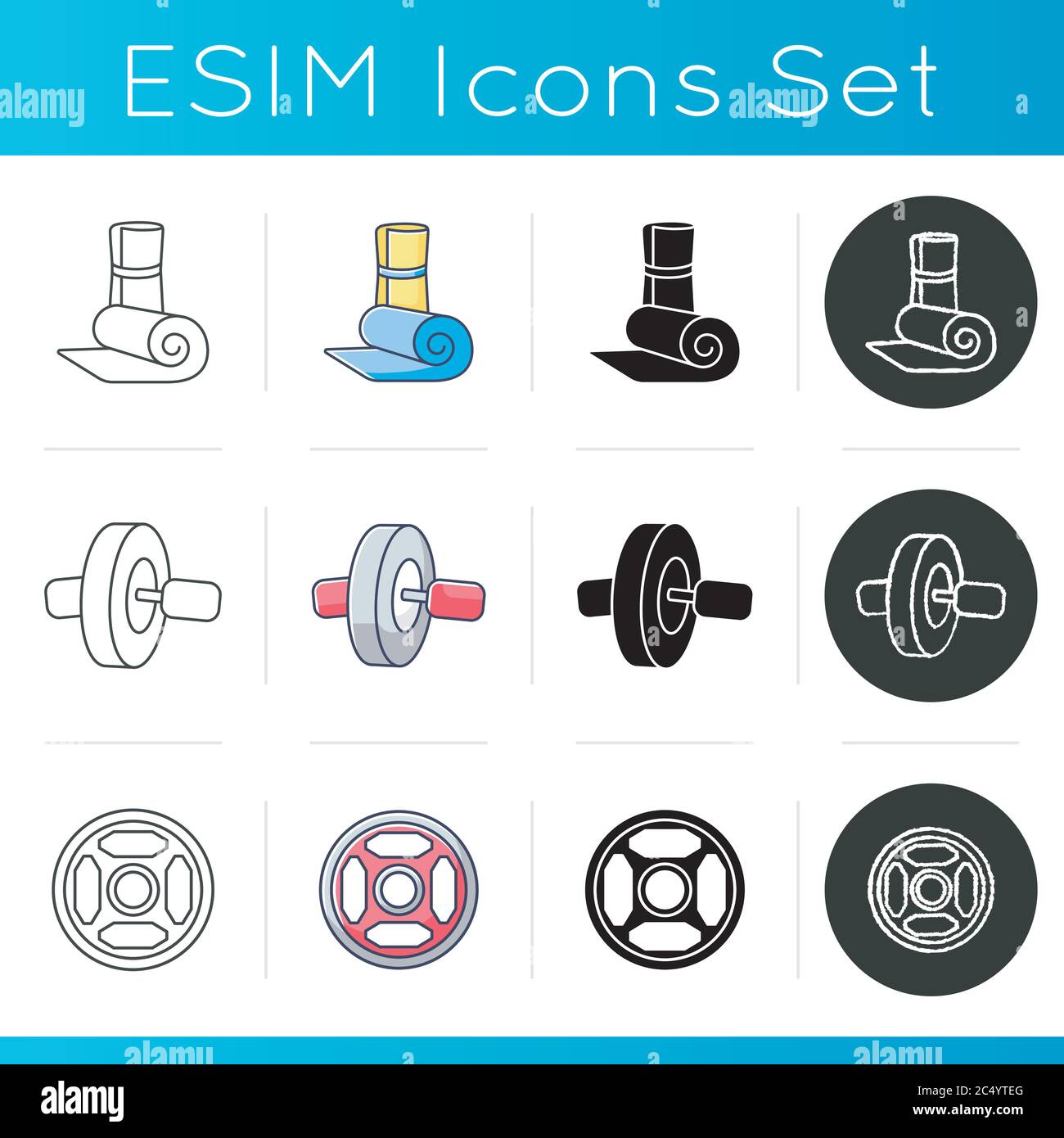 Fitness mat roll flat Stock Vector Images - Alamy