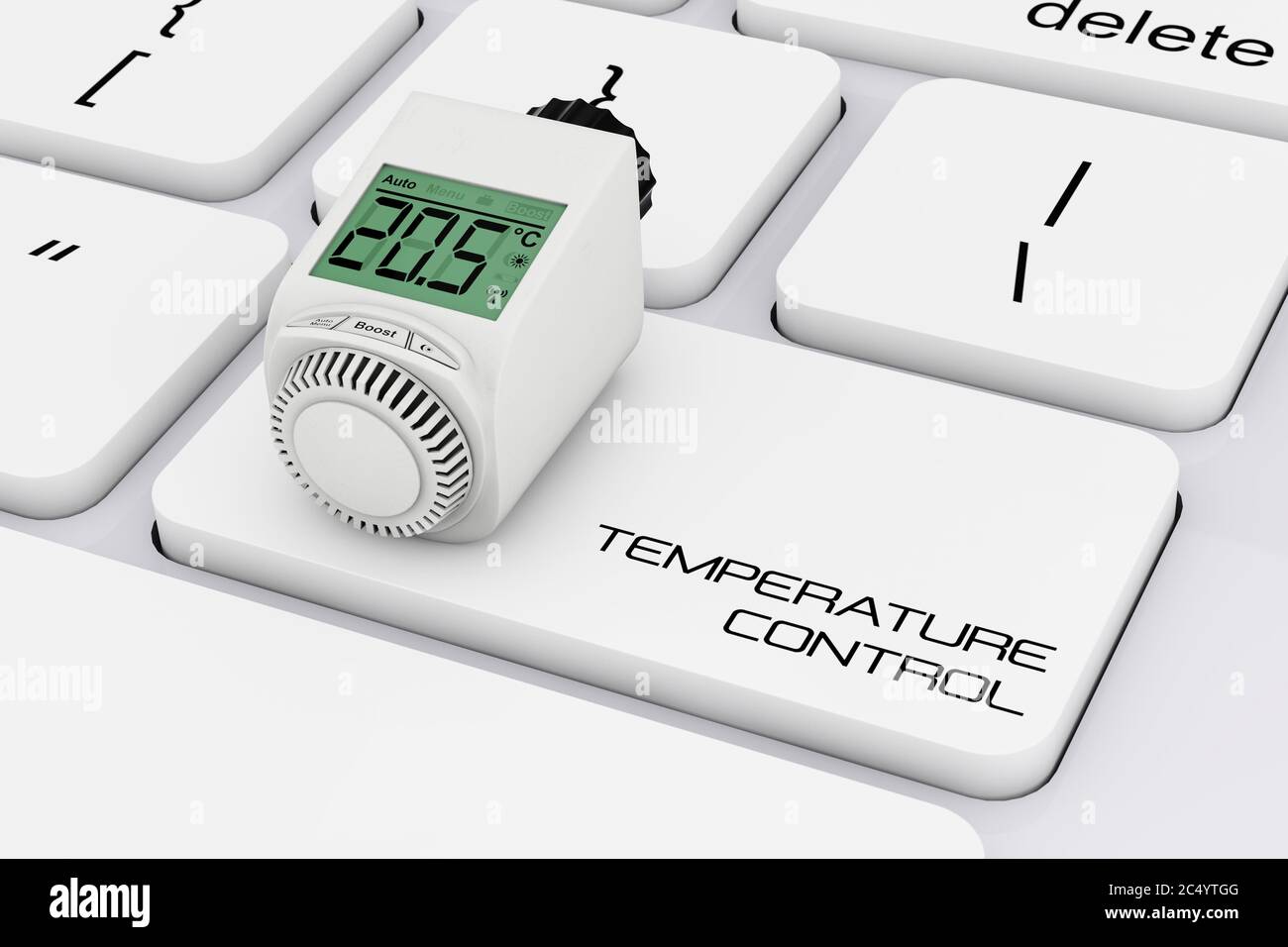 Digital Wireless Radiator Thermostatic Valve over Computer Keyboard ...