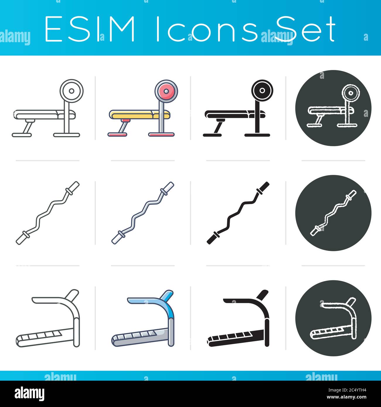 Bodybuilding icons set Stock Vector Image & Art - Alamy