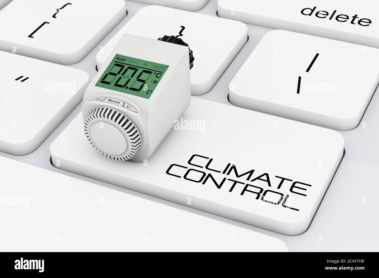 Digital Wireless Radiator Thermostatic Valve over Computer Keyboard ...