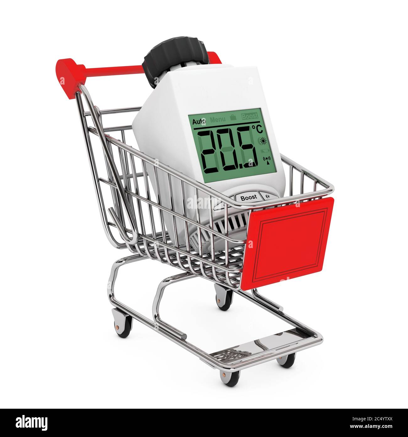 Digital Wireless Radiator Thermostatic Valve in Shopping Cart on a ...