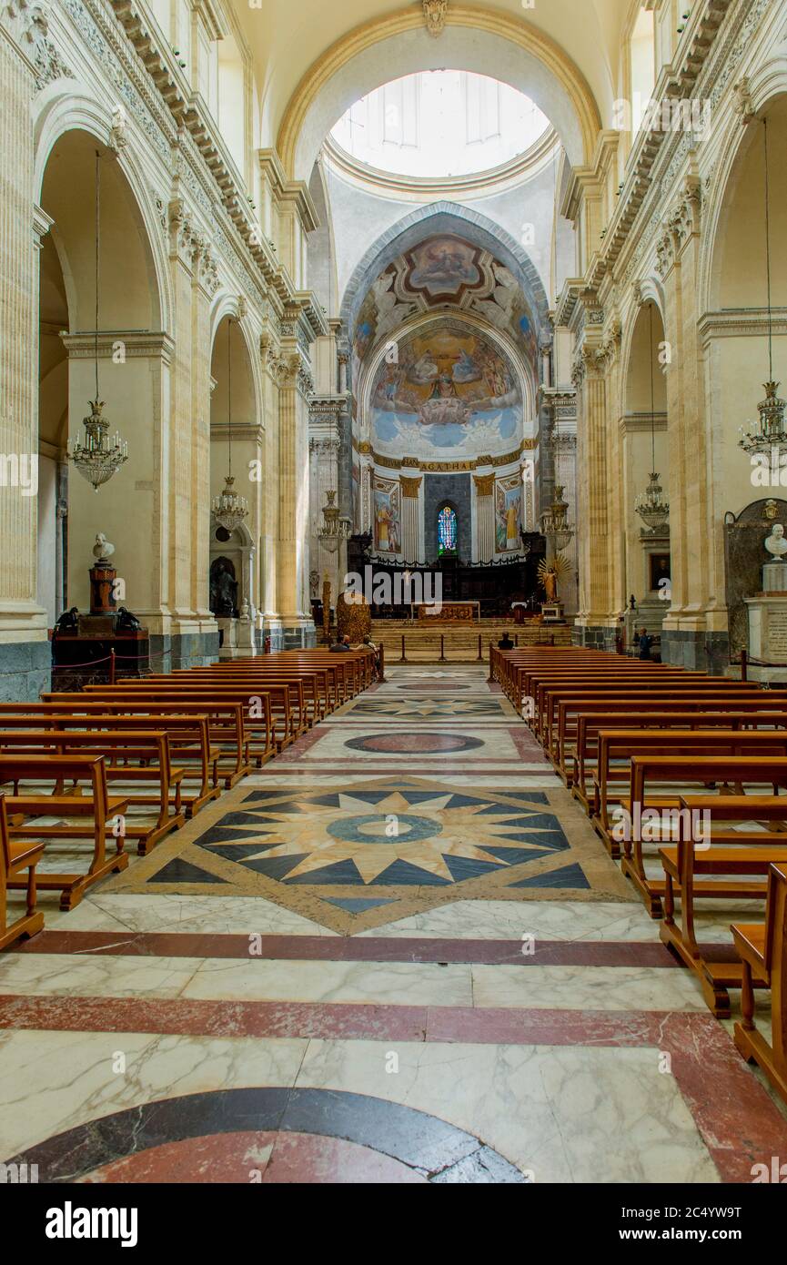 Interior of the Duomo (Cathedral) of Catania on the island of Sicily ...