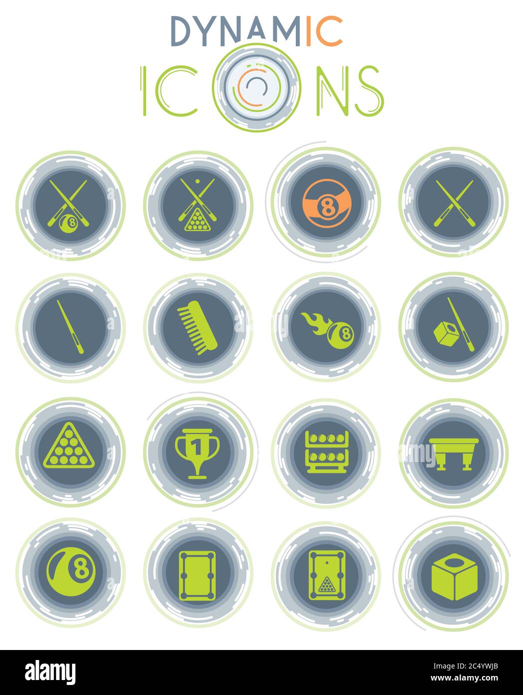 billiard dynamic icons Stock Vector Image & Art - Alamy