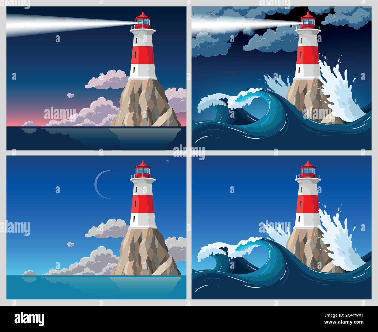 Sea rock on ocean Stock Vector Images - Alamy