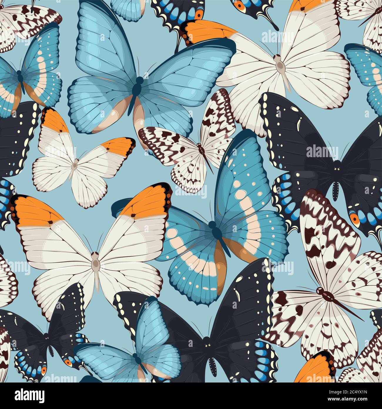 Colorful butterflies seamless Stock Vector Image & Art - Alamy