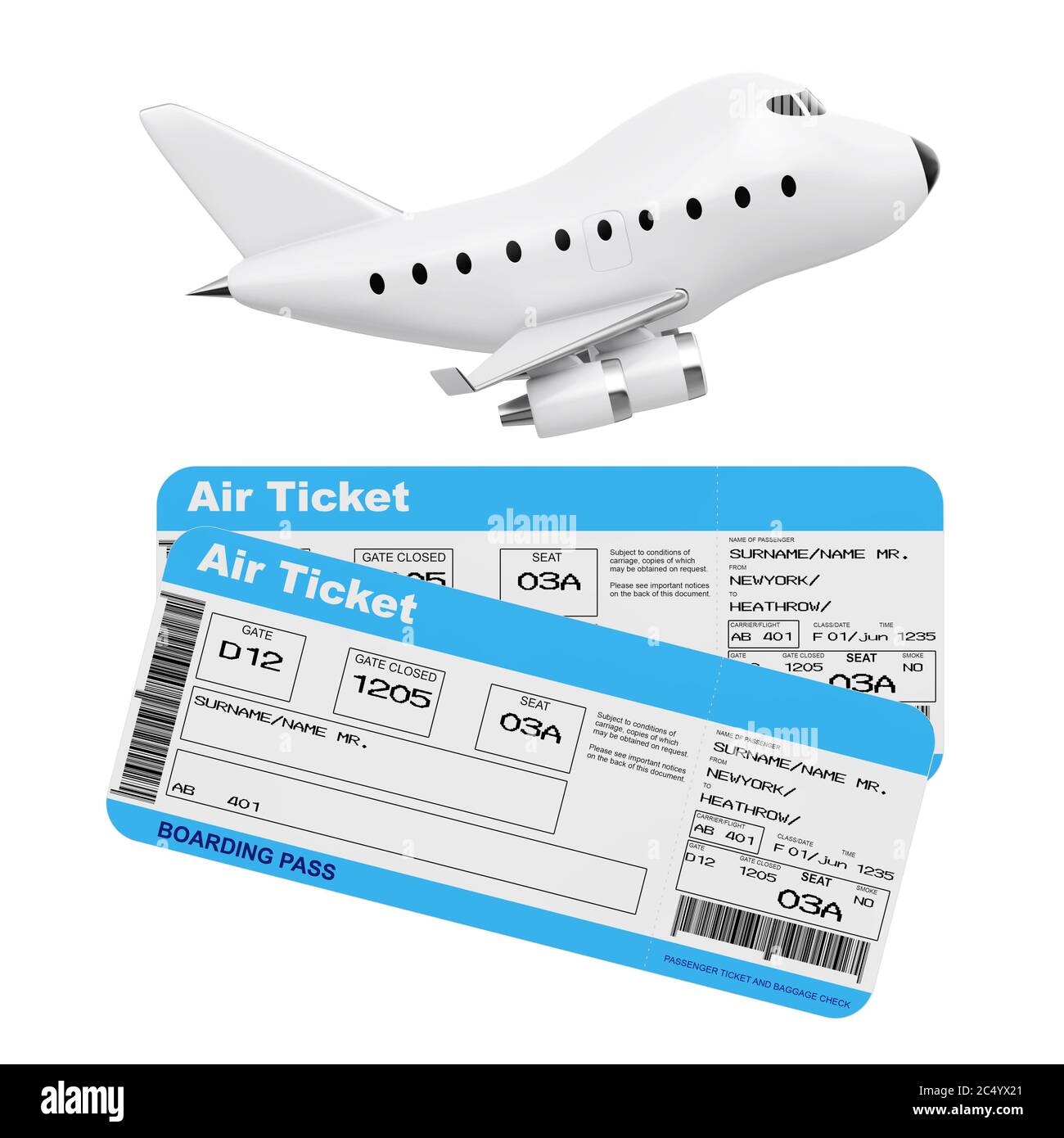 Cartoon Airplane Tickets