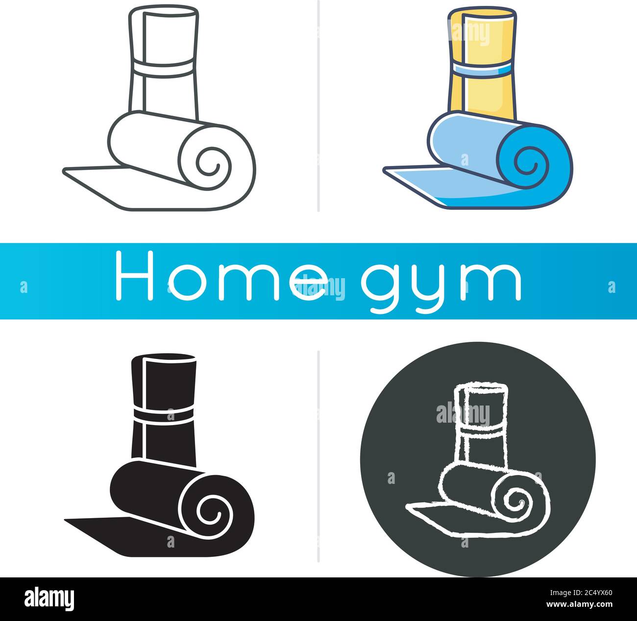 Yoga Mat Fitness Gym Outline Stock Vector Images - Alamy