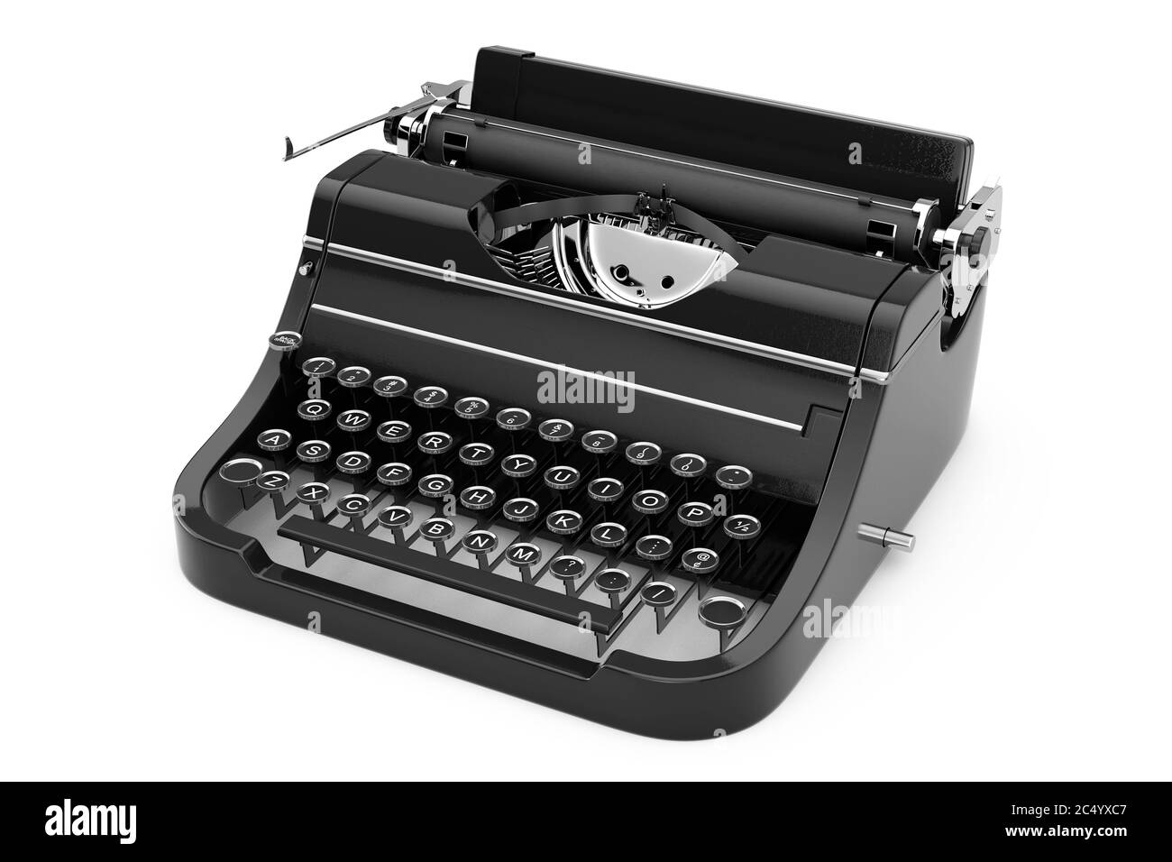 Old Vintage Retro Typewriter on a white background. 3d Rendering Stock ...