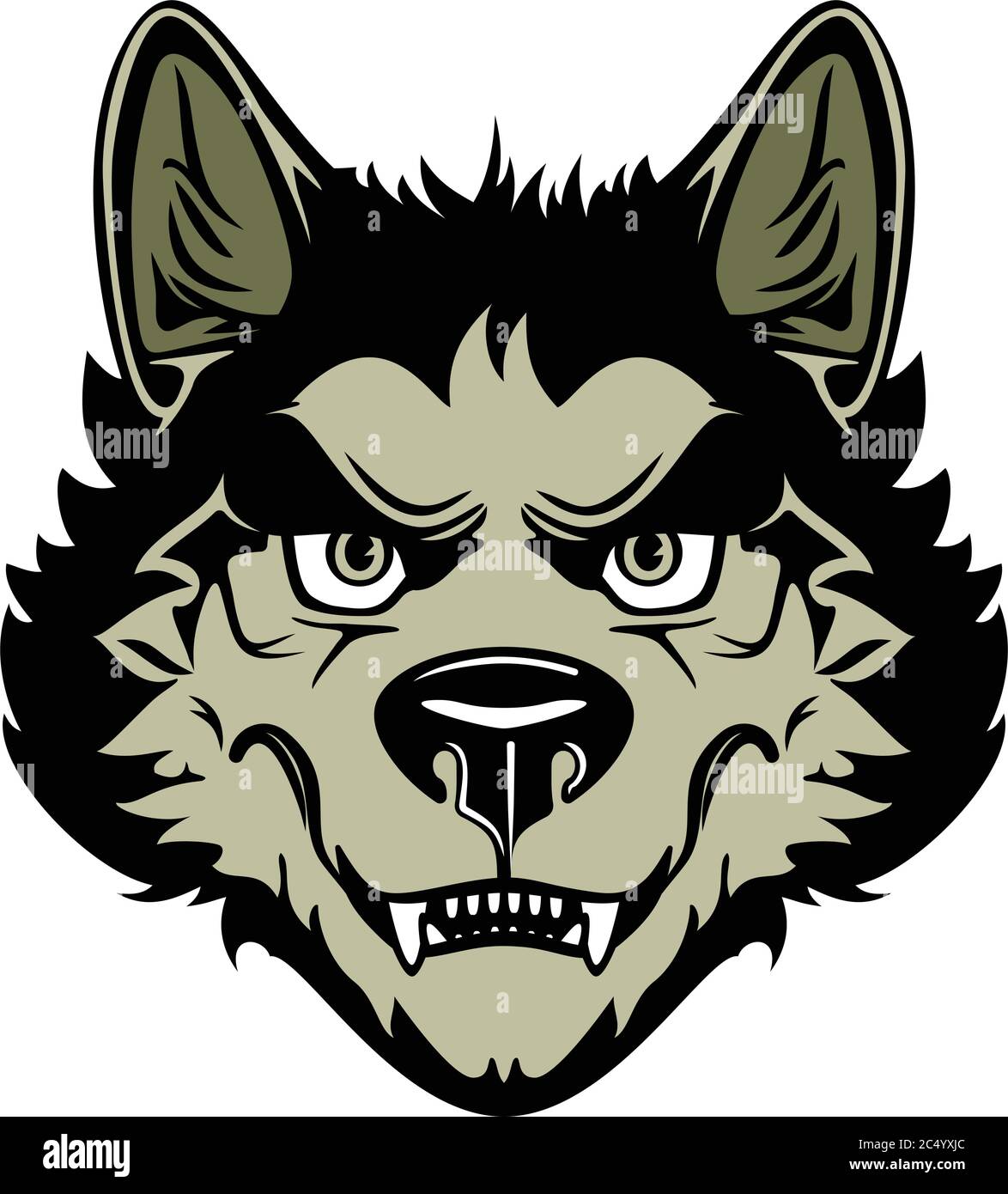 Werewolf head mascot, isolated on white background Stock Vector Image ...