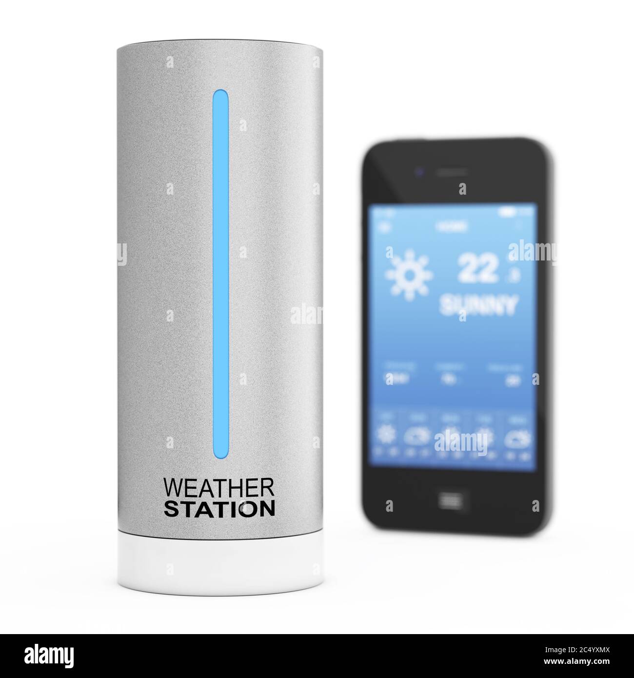 Modern Digital Wireless Home Weather Station with Mobile Phone with ...