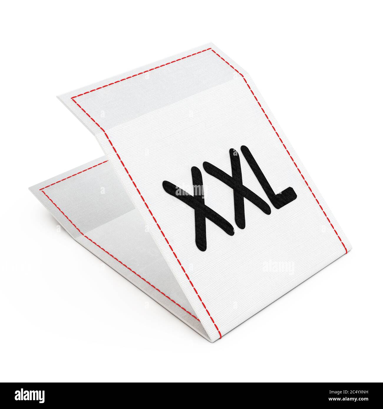 Fabric Dress Tag with Size Sign on a white background. 3d Rendering ...