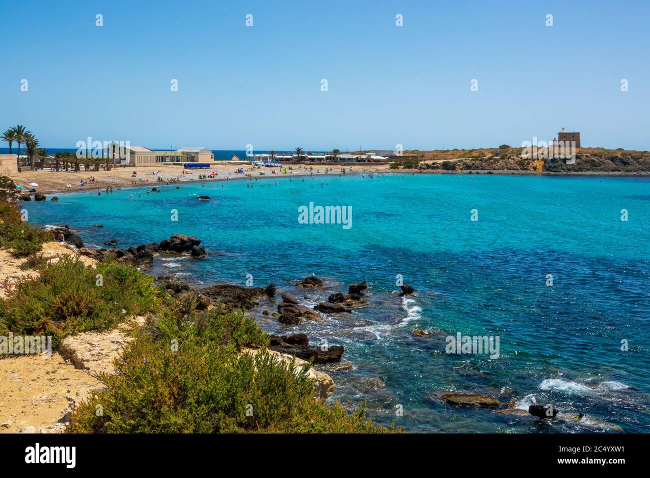 Island of Tabarca in Spain. Crystal-clear turquoise water. Province of ...