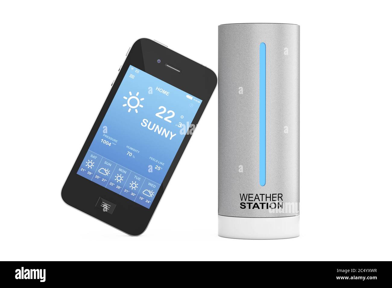 Modern Digital Wireless Home Weather Station with Mobile Phone with ...
