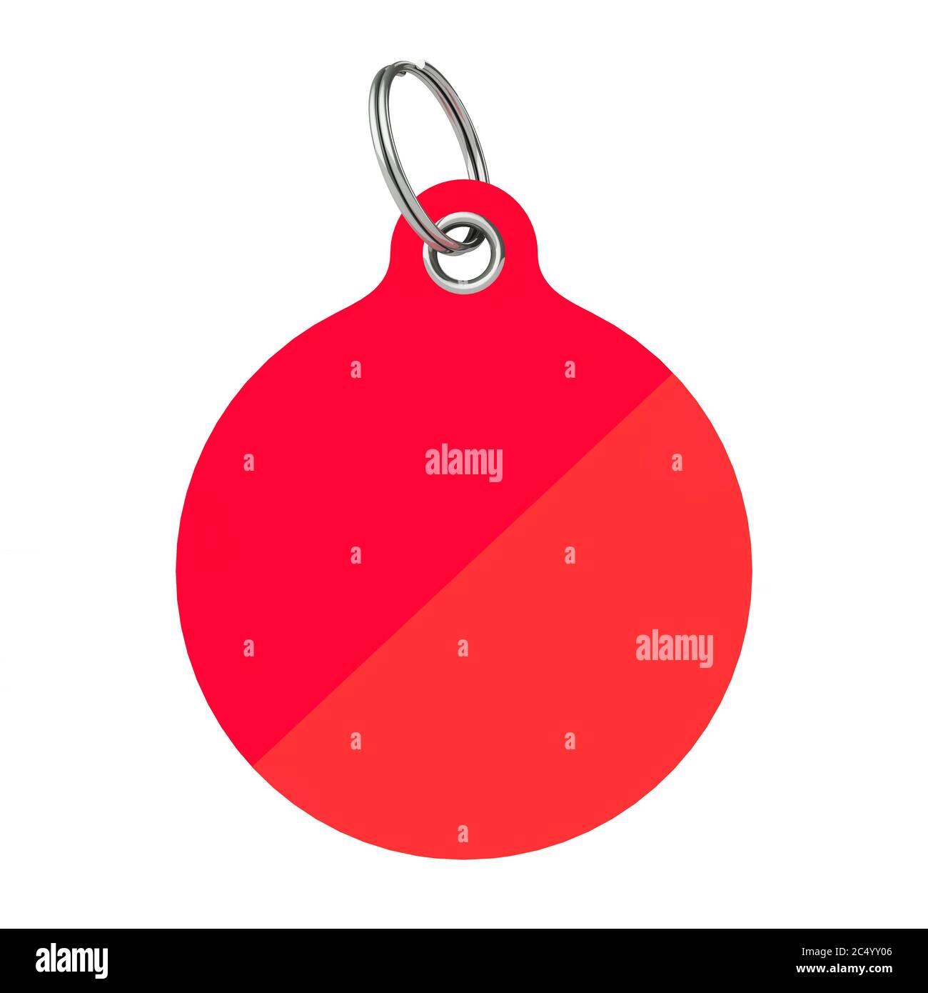 Red Blank Tag with Metal Ring on a white background. 3d Rendering Stock ...
