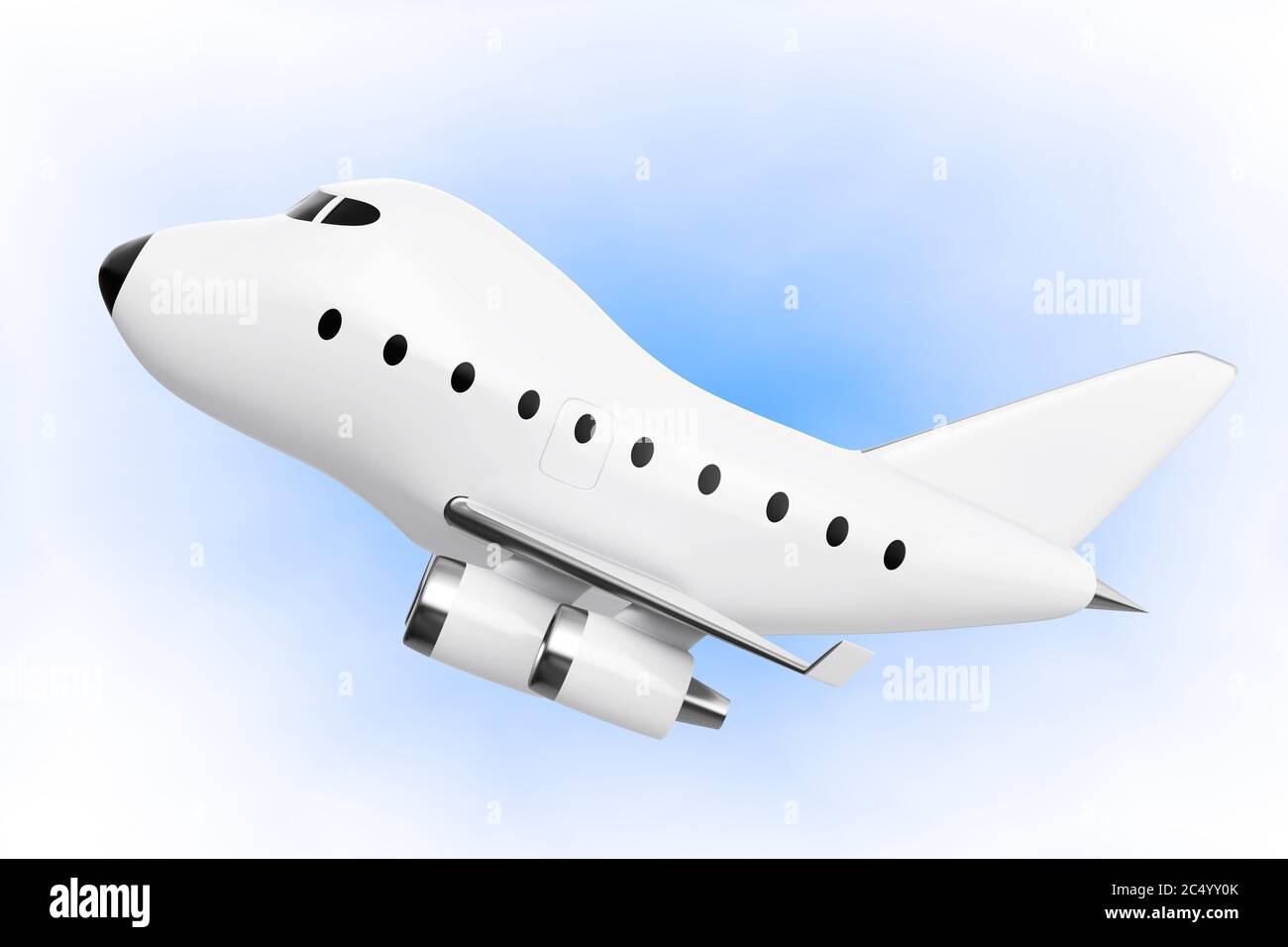 Cartoon Toy Jet Airplane on a blue background. 3d Rendering Stock Photo ...