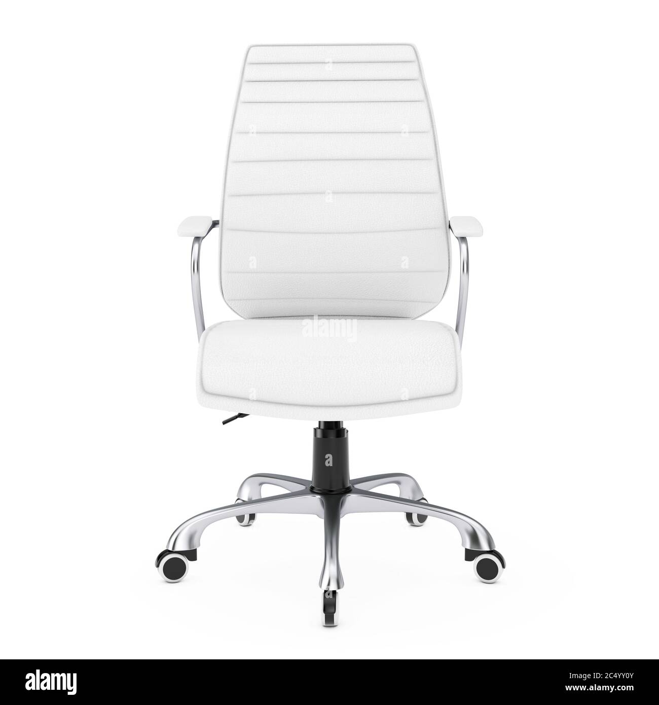 White Leather Boss Office Chair on a white background. 3d Rendering ...