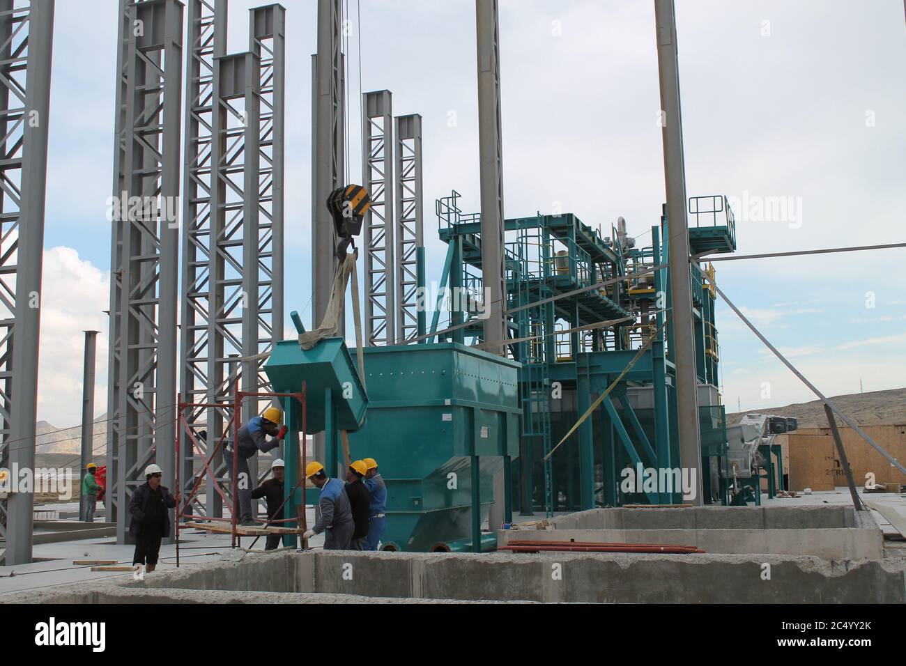 Oil pipes in a petrochemical plant during the production of oil and gas ...