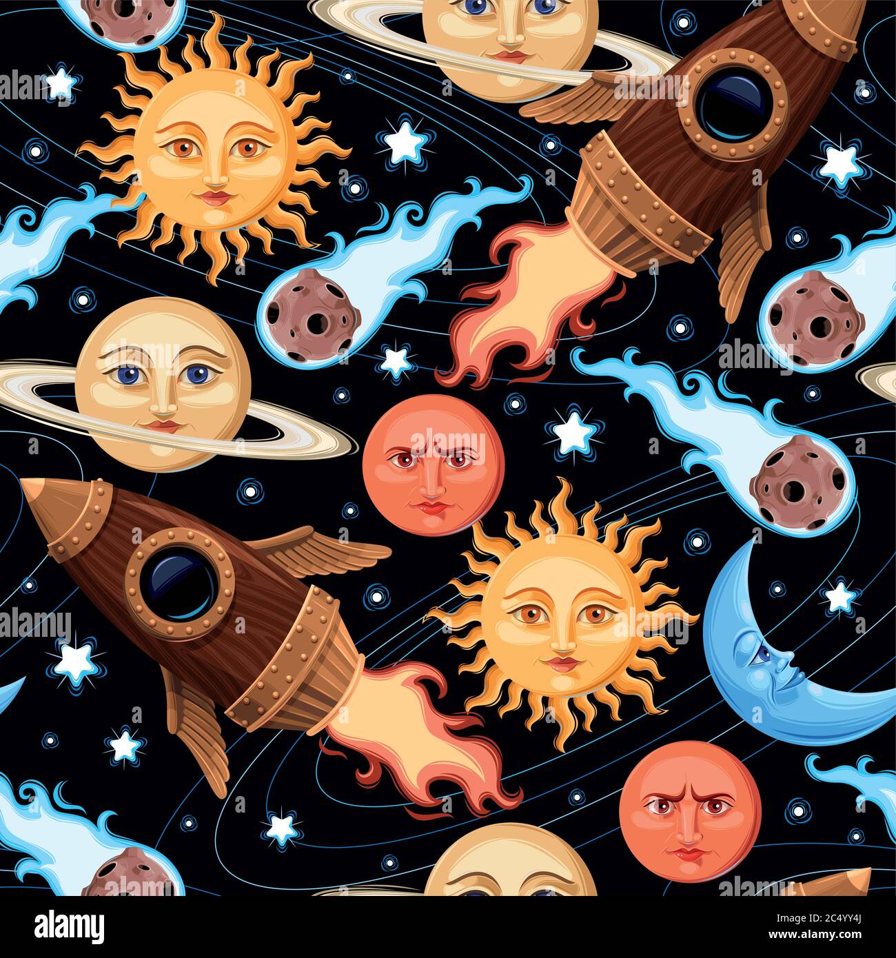 Vintage space meteor Stock Vector Images - Alamy