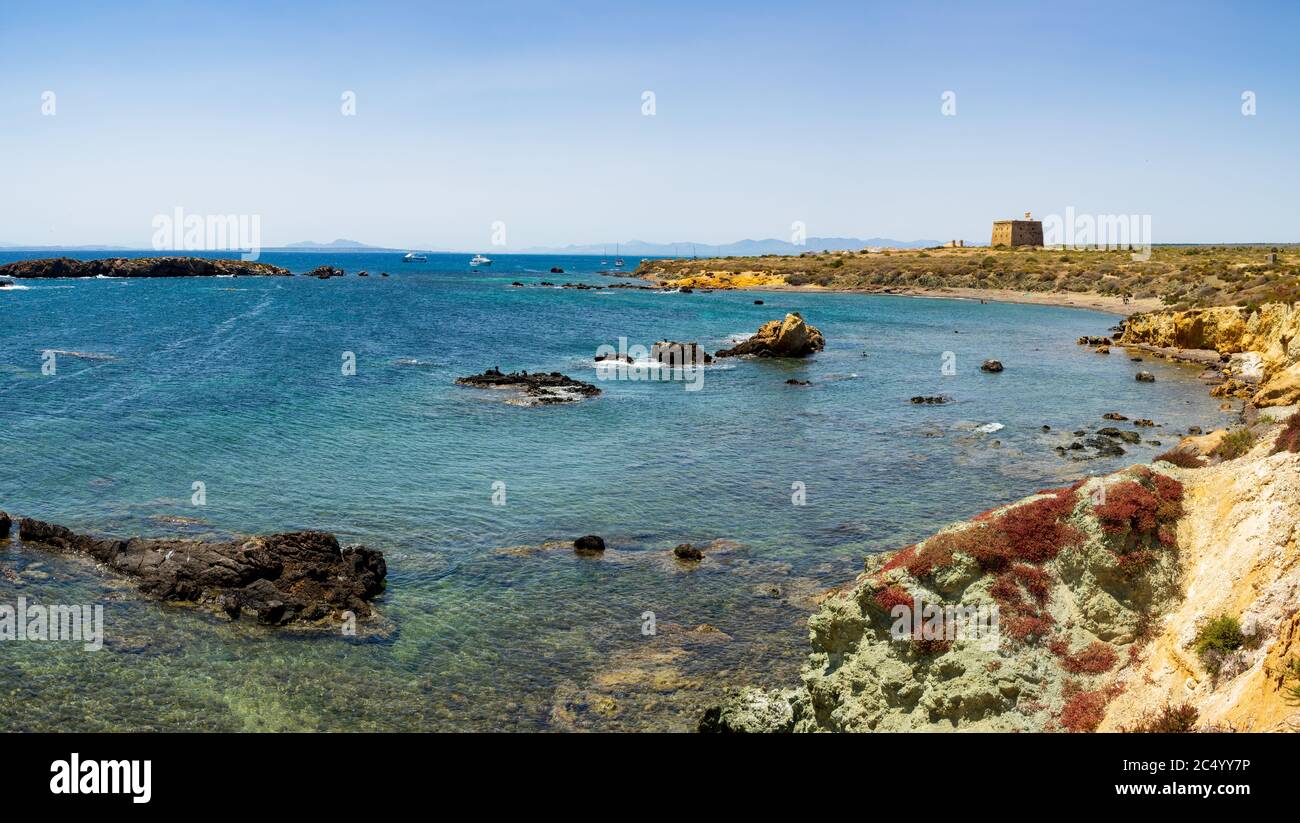 Island of Tabarca in Spain. Crystal-clear turquoise water. Province of ...