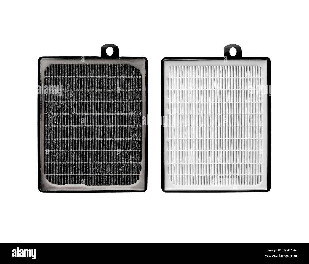 High efficiency air filter for HVAC system. Isolated on white ...