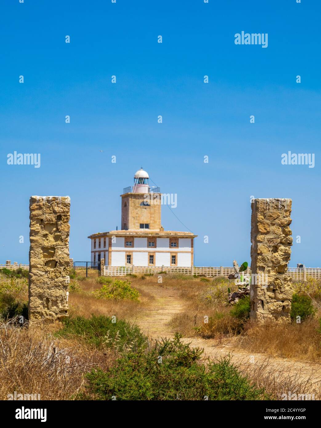 Lighthouse of Tabarca built in 1857. It is in the province of Alicante ...
