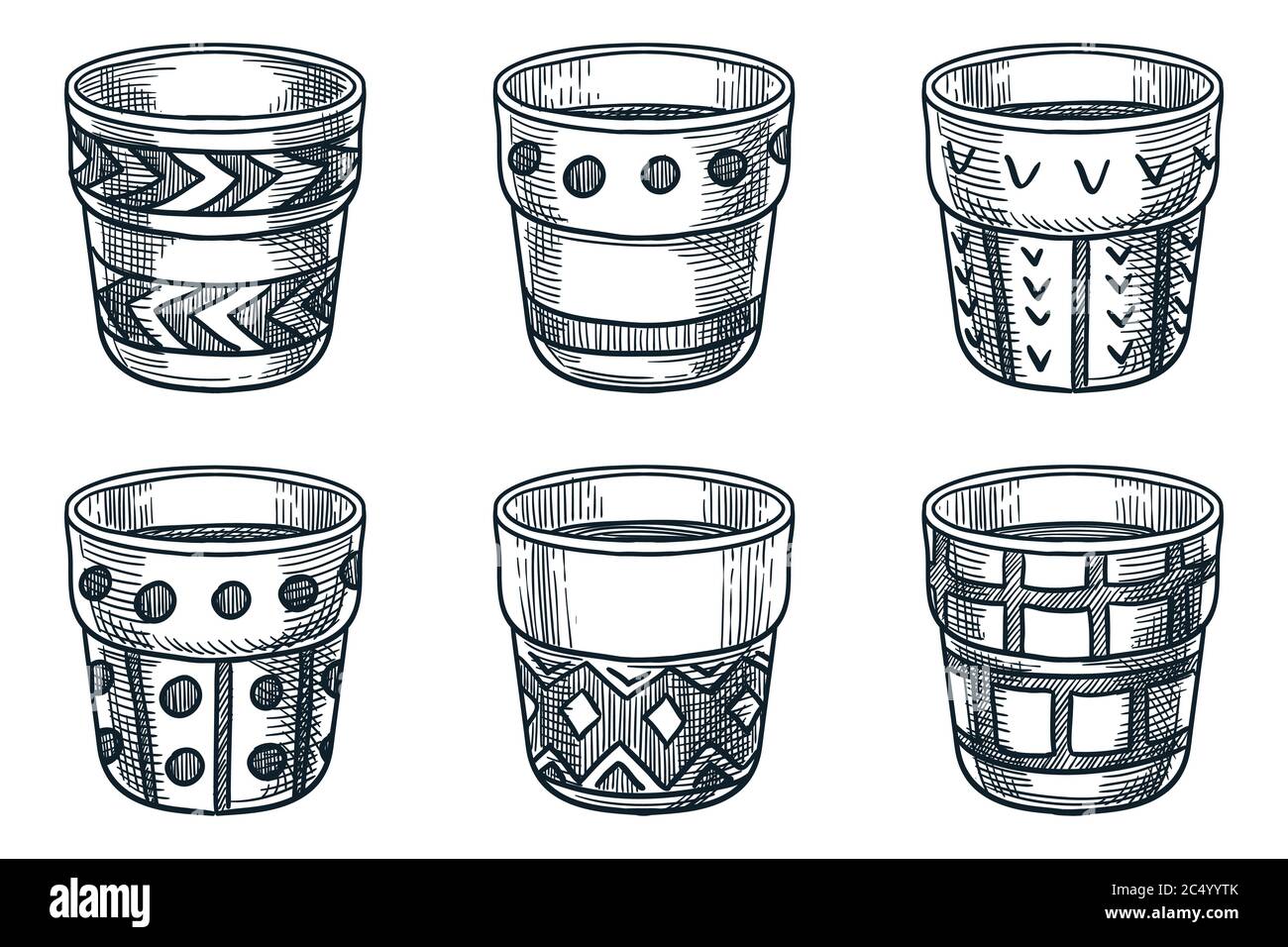 Empty clay pot decoration Stock Vector Images - Alamy