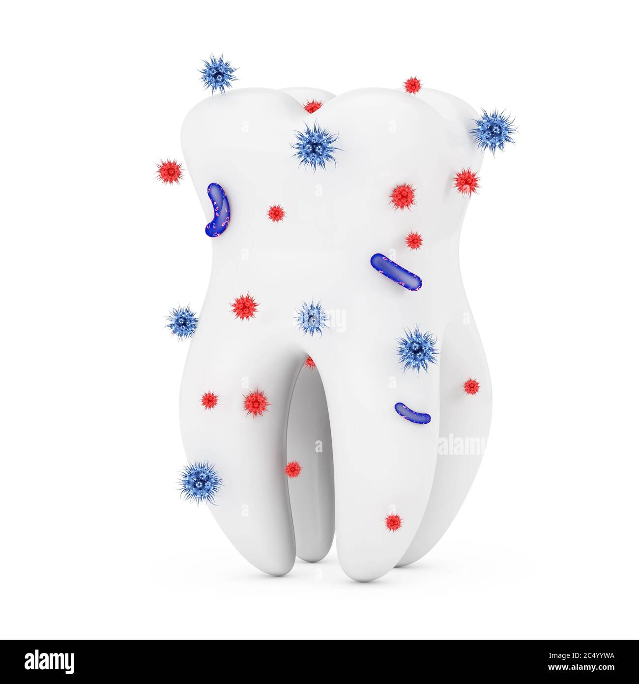 Dental Hygiene Concept. Bacteria and Virus around Human Tooth on a ...