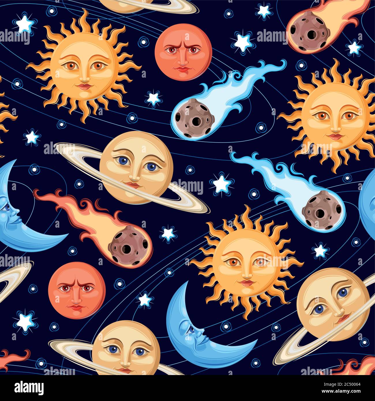 Seamless space objects Stock Vector Image & Art - Alamy