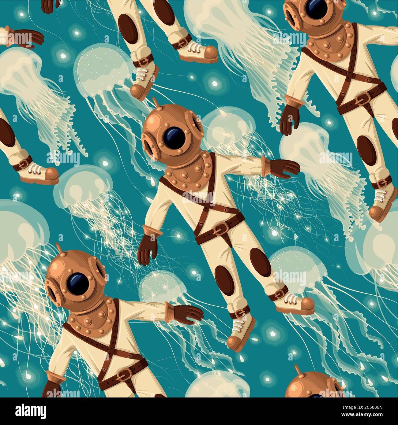 Cartoon deep sea diver illustration hi-res stock photography and images ...