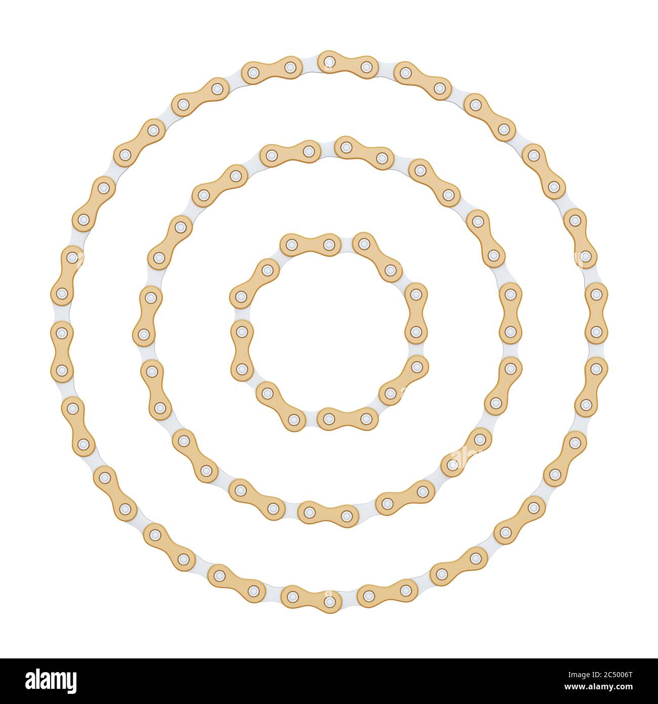 Bicycle Chain as Round Frames on a white background. 3d Rendering Stock ...