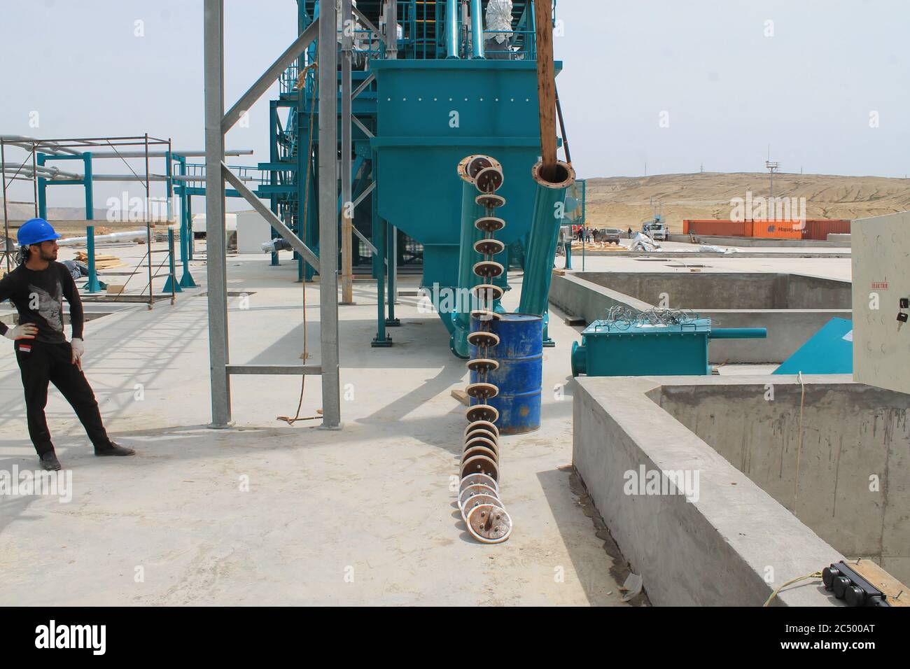 Oil pipes in a petrochemical plant during the production of oil and gas ...
