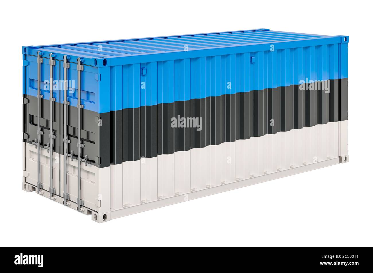Cargo container with Estonian flag, 3D rendering isolated on white background Stock Photo - Alamy