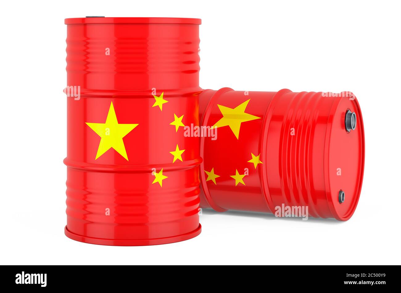 Oil barrel with Chinese flag. Oil production and trade concept, 3D ...
