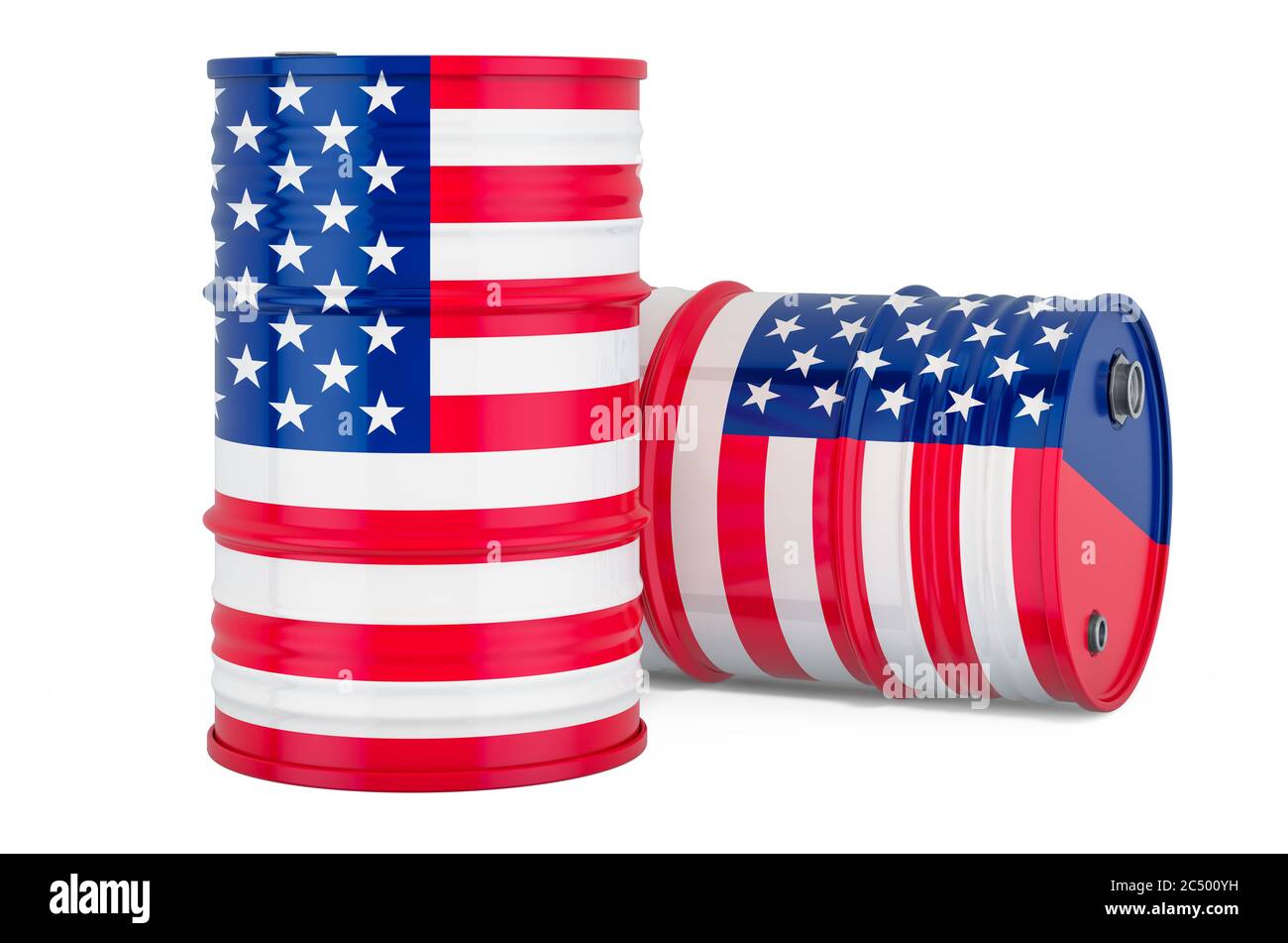 Oil barrel with United States flag. Oil production and trade concept ...