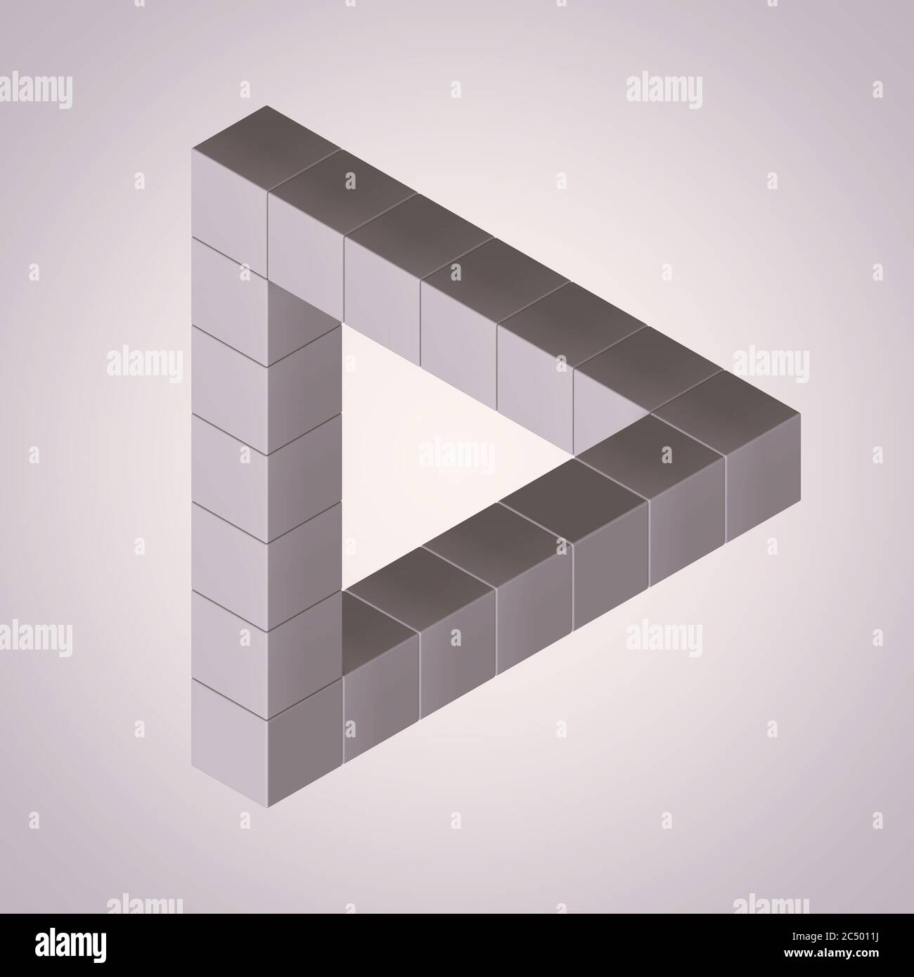 Impossible Looped Triangle Illusion Made with Cubes on a white ...