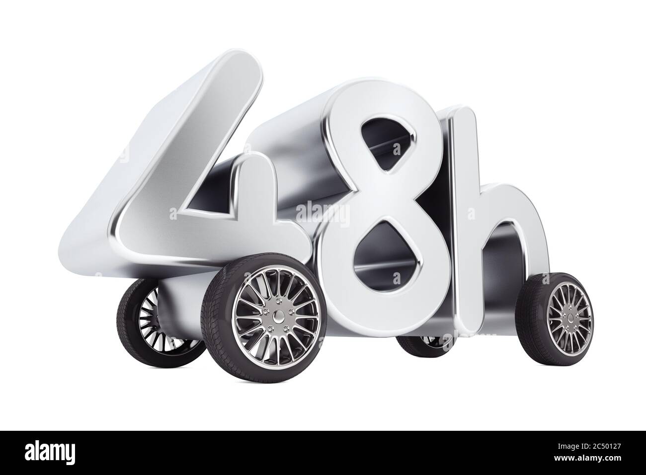 48 Hours Service and Delivery Concept on Wheels on a white background ...