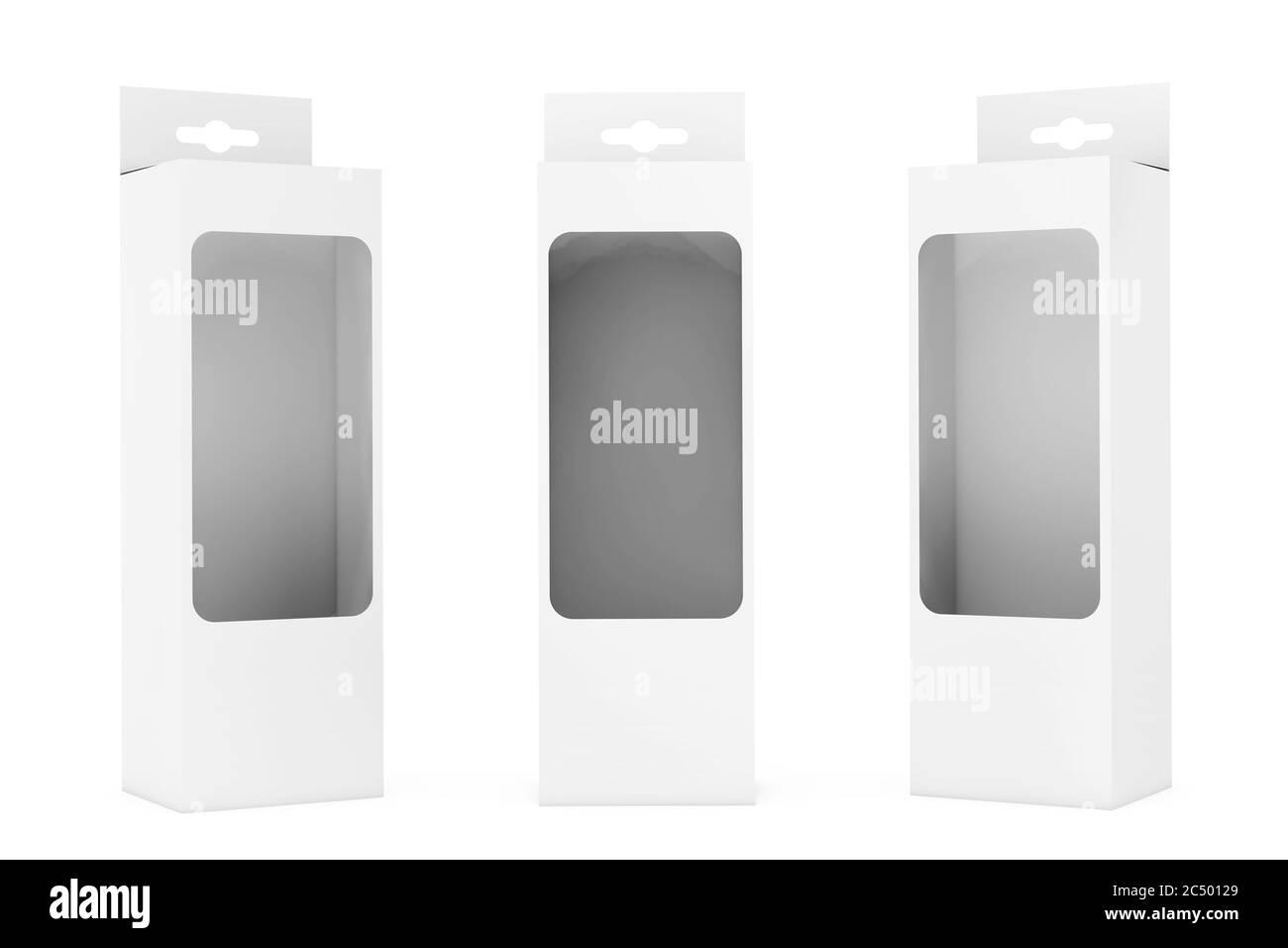 White Product Package Box With Hang Slot and Transparent Film Window on ...