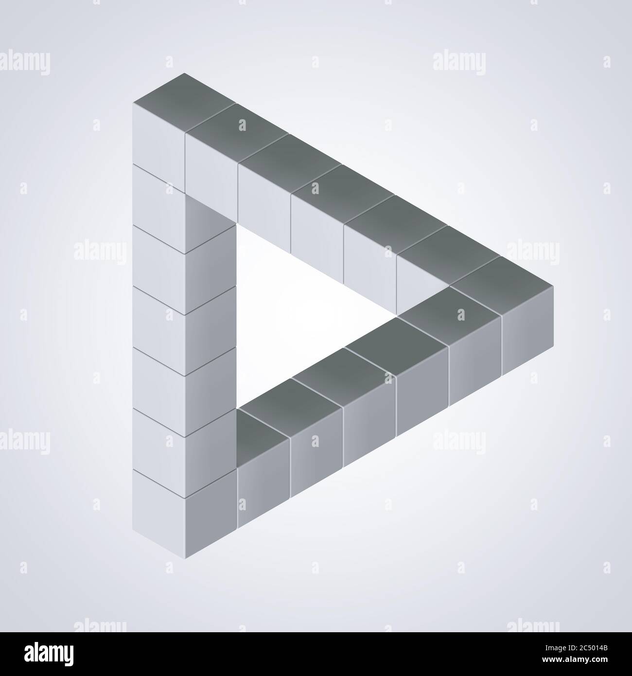 Impossible Looped Triangle Illusion Made with Cubes on a white ...