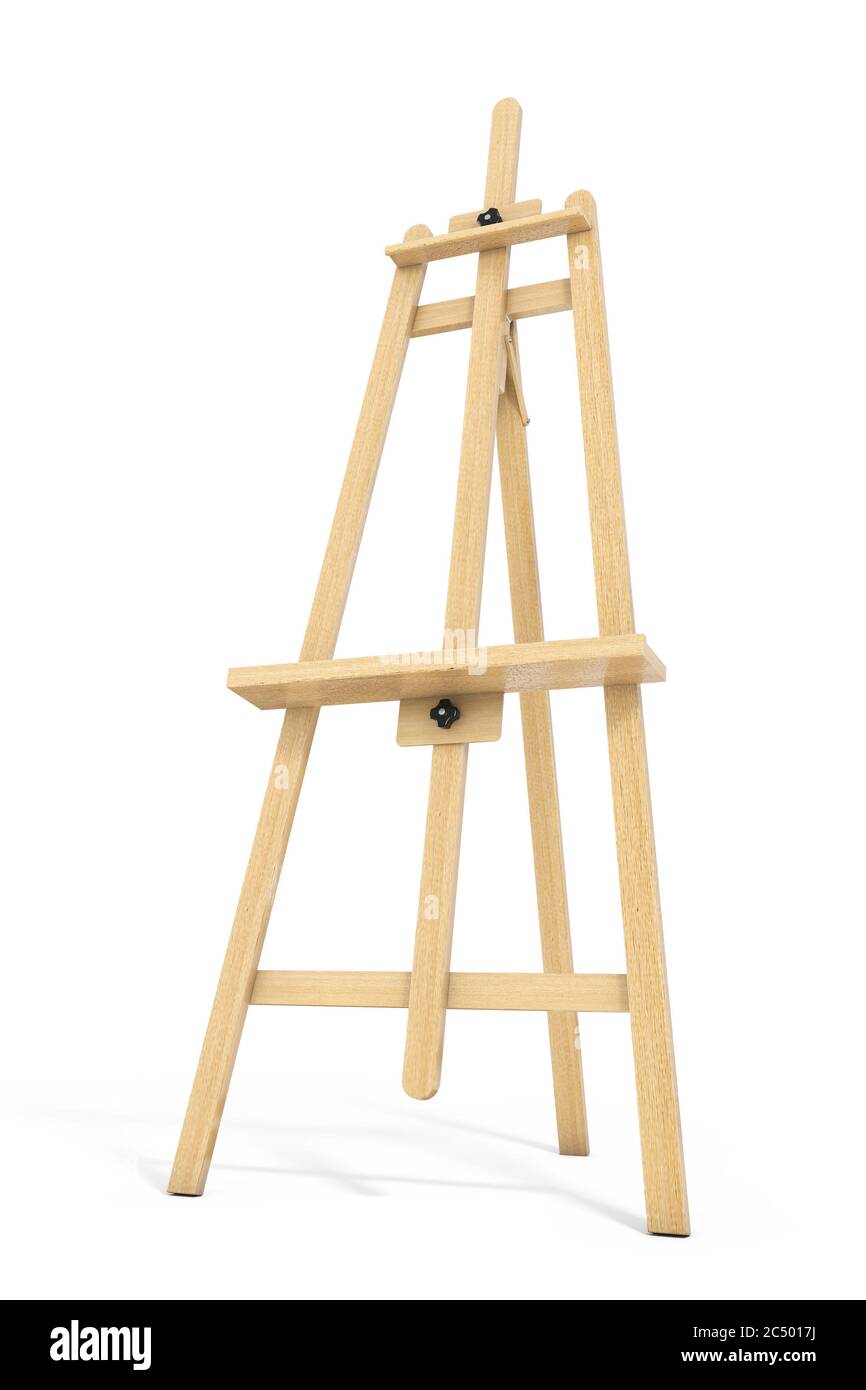 Wooden Artist Easel on a white background. 3d Rendering Stock Photo - Alamy