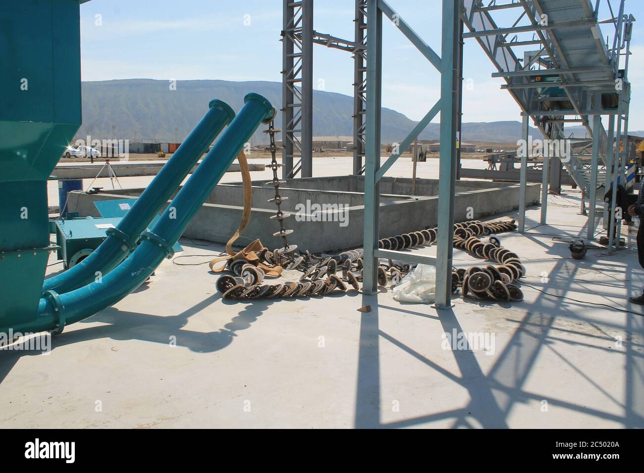 Oil pipes in a petrochemical plant during the production of oil and gas ...