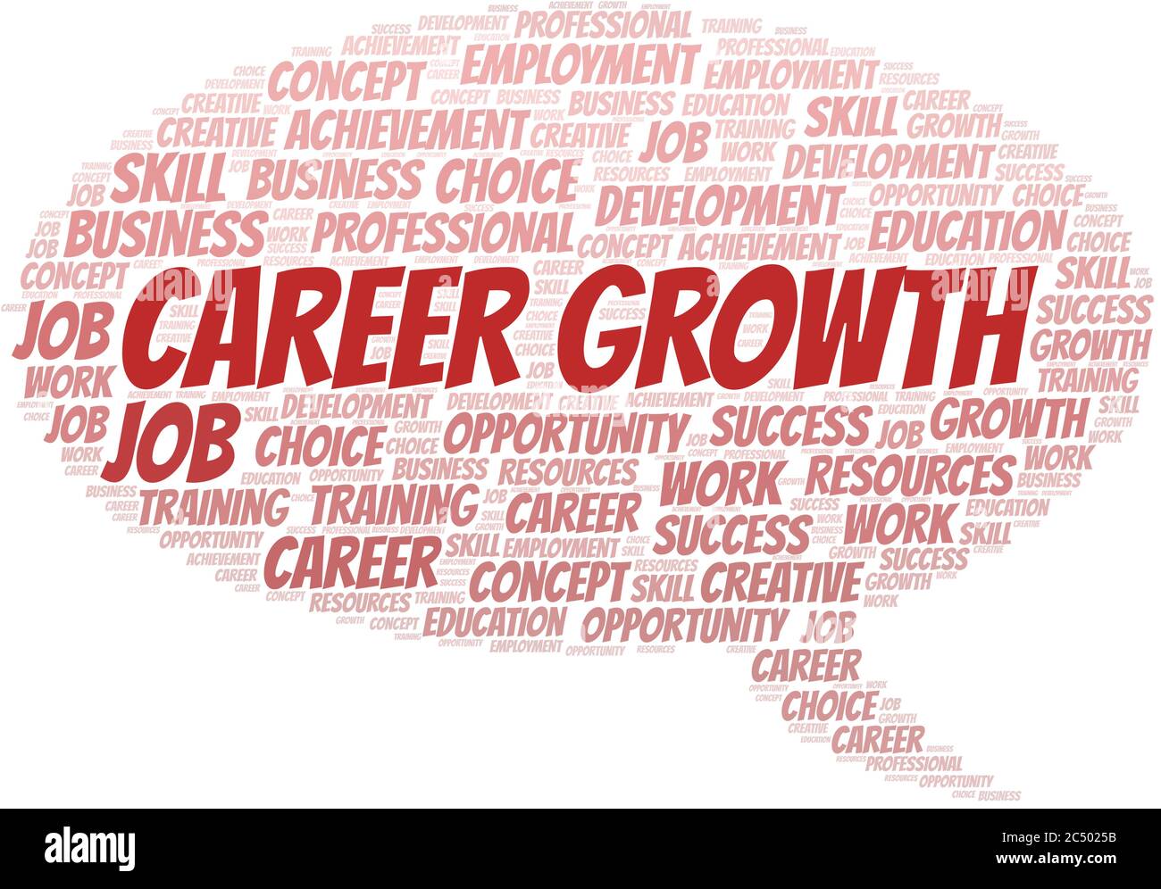 Career Growth typography vector word cloud. Wordcloud collage made with ...