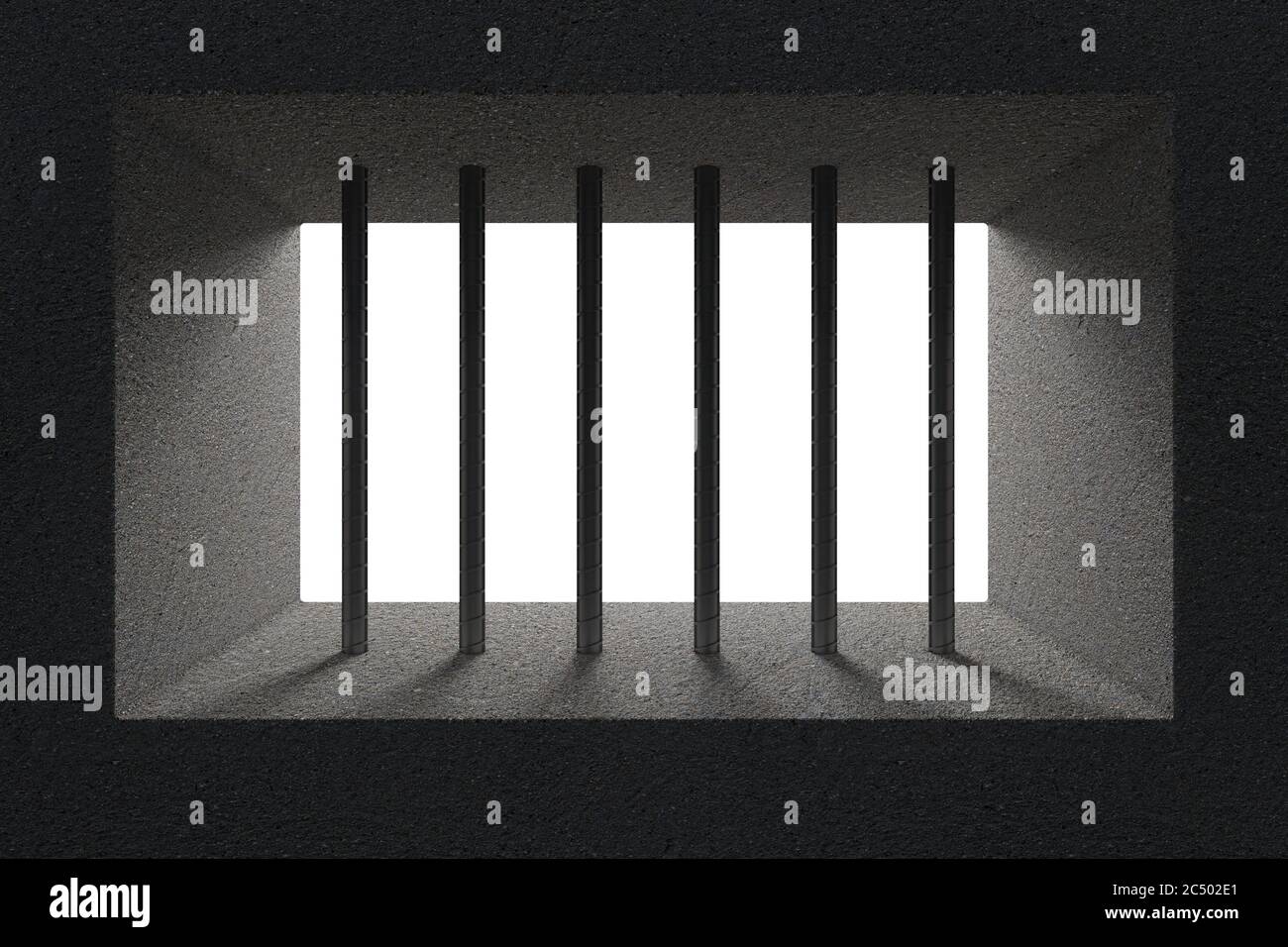 Jail Bars in Prison Window extreme closeup. 3d Rendering Stock Photo ...