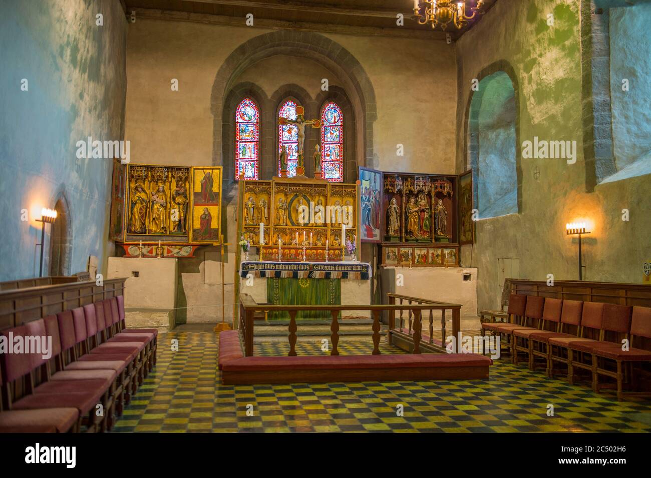 Interior of the Trondenes Church, which dates back to the 13th to15th ...